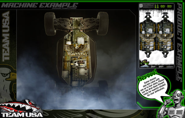 'Team Usa' Chassis Wrap Decal Kit Fits Losi Rock Rey / Baja Rey Ford R ...