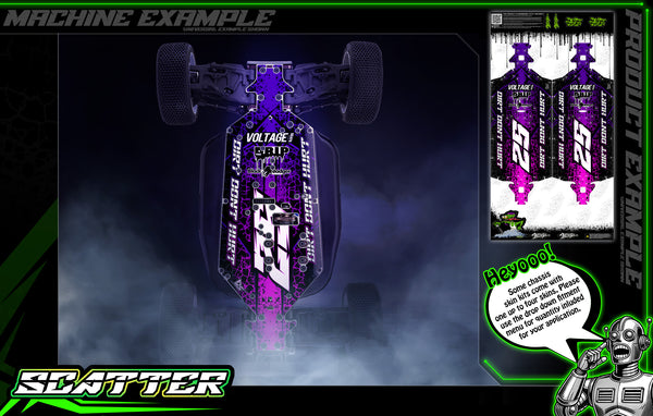 'Scatter' Aftermarket Chassis Skid Graphic Wrap Skin Protection Kit Fi ...