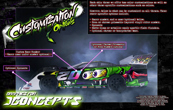 'Talon' Customizable Wrap Skin Graphics Fits JConcepts L8 Night, Monte ...