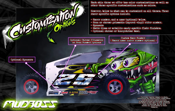 'Hustler' Customizable Decal Skin Kit Fits Excelerate Mudboss Body #XC ...