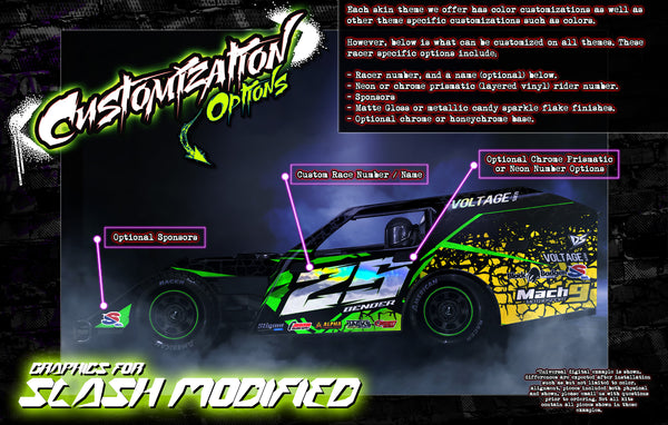 'Talon' Customizable Wrap Skin Graphics Fits Traxxas Slash Mudboss Mod ...