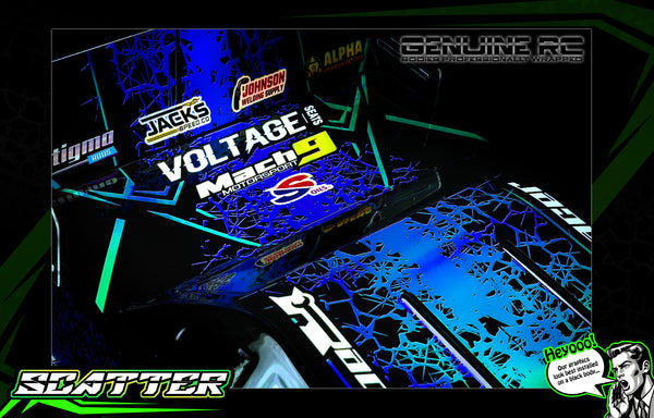 'Scatter' -Blue Chrome- Pre-Wrapped & Assembled Genuine JConcepts L8 N ...