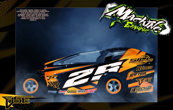 'Fuse' Customizable Graphics Wrap Skin Kit Fits JBody RC Mudboss / Min ...