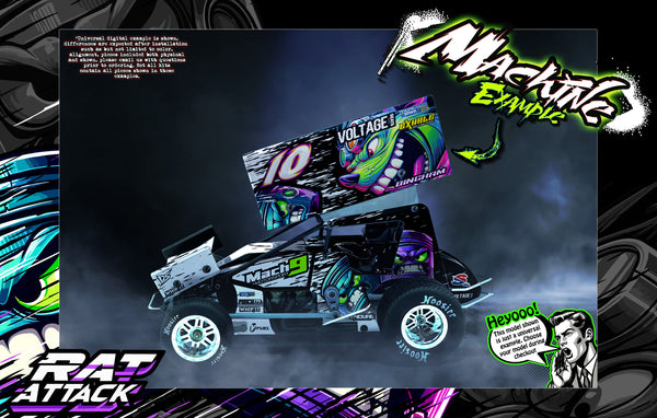 'Rat Attack' Customizable Graphics Wrap Kit For 1RC Asphalt EDM Sprint ...