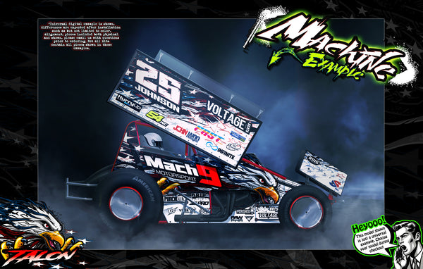 'Talon' Customizable Graphics Wrap Kit For 1RC Asphalt EDM Sprint Modi ...