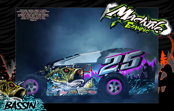 'Bassin' Customizable Graphics Wrap Skin Kit Fits JBody RC Mudboss / M ...