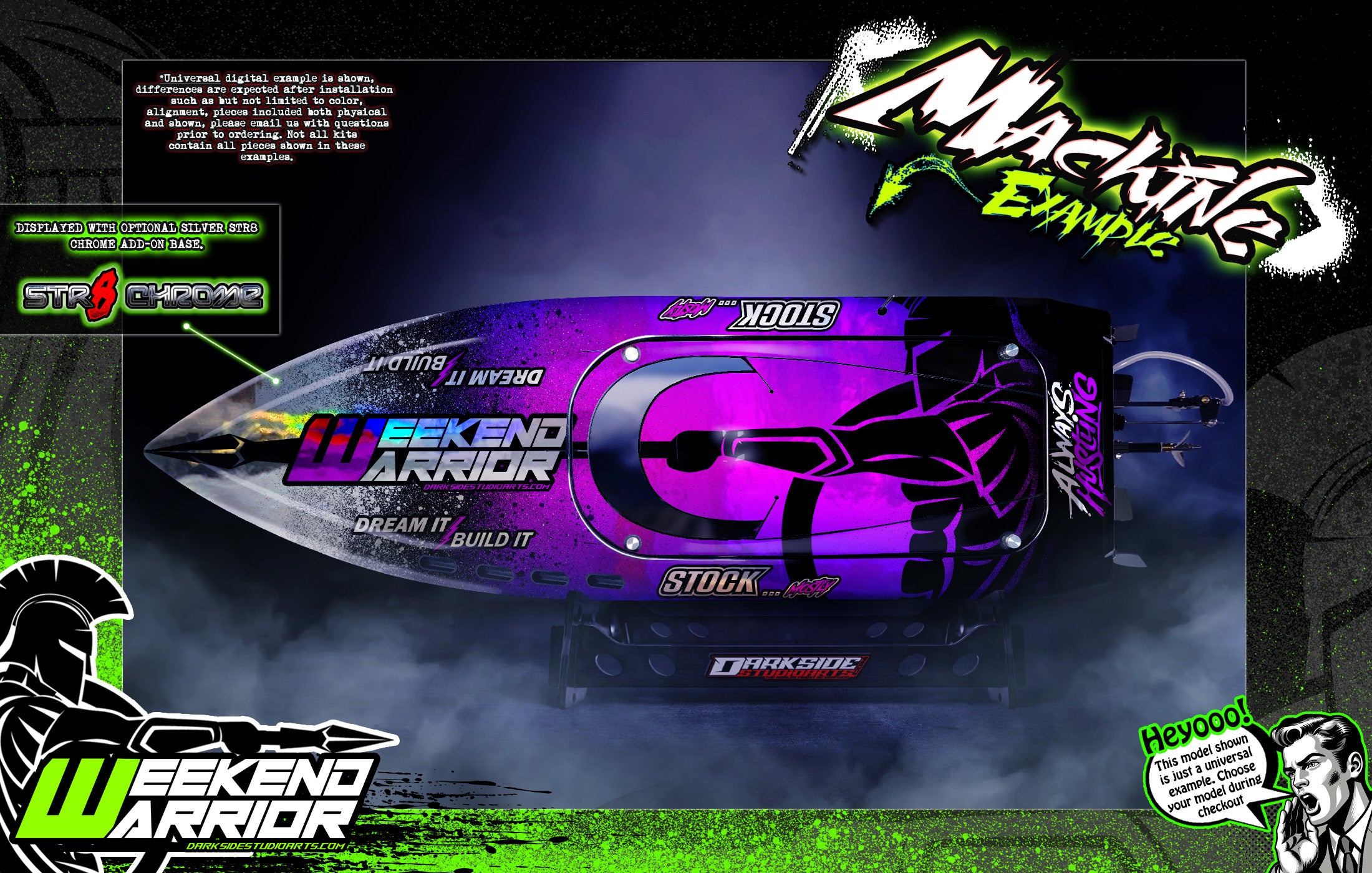 'Weekend Warrior' Themed Graphics Skin Kit Fits Pro Boat Jetstream Rec ...