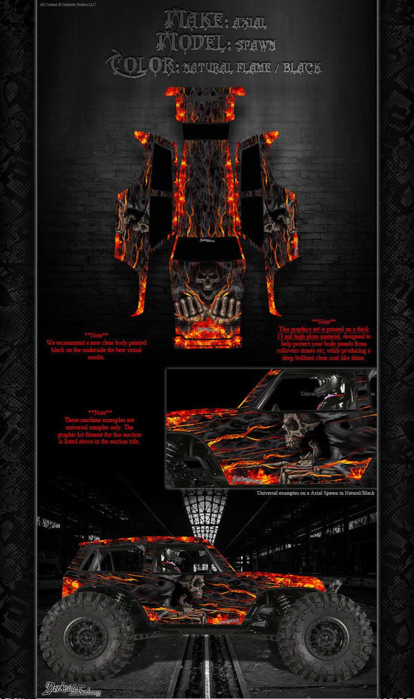 'Hell Ride' Graphics Skin Kit Hop Up Decals Fits Axial Wraith -Spawn ...
