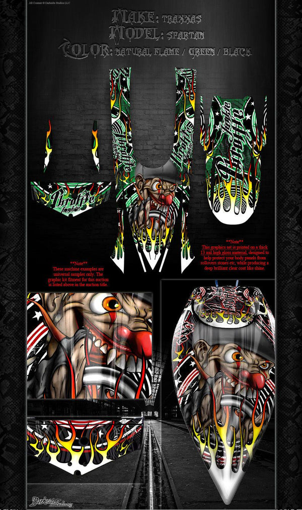 'THROTTLE JUNKIE' GRAPHICS SKIN DECAL KIT PRE-CUT TO FIT TRAXXAS SPART ...