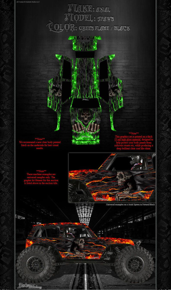 'Hell Ride' Graphics Hop Up Skin Kit Fits Axial Wraith -Spawn- Body ...