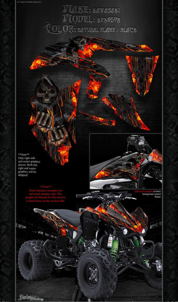 Graphics Kit For Kawasaki Kfx450R Wrap Decal "Hell Ride" Fits Oem Plas ...