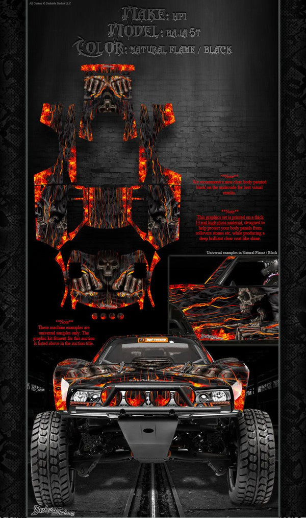Hpi Baja 5T Graphics Wrap Decals "Hell Ride" Fits Lexan Body And Wing ...