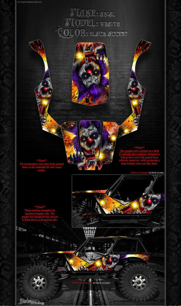 'Pyro' Graphics Wrap Hop Up Cecal Kit Fits Axial Wraith 1/10 Body Pane ...