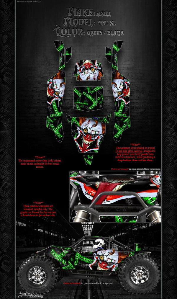 'Stiff Upper Lip' Wrap Decal Skin Kit For Axial Yeti Monster Buggy 1/8 ...