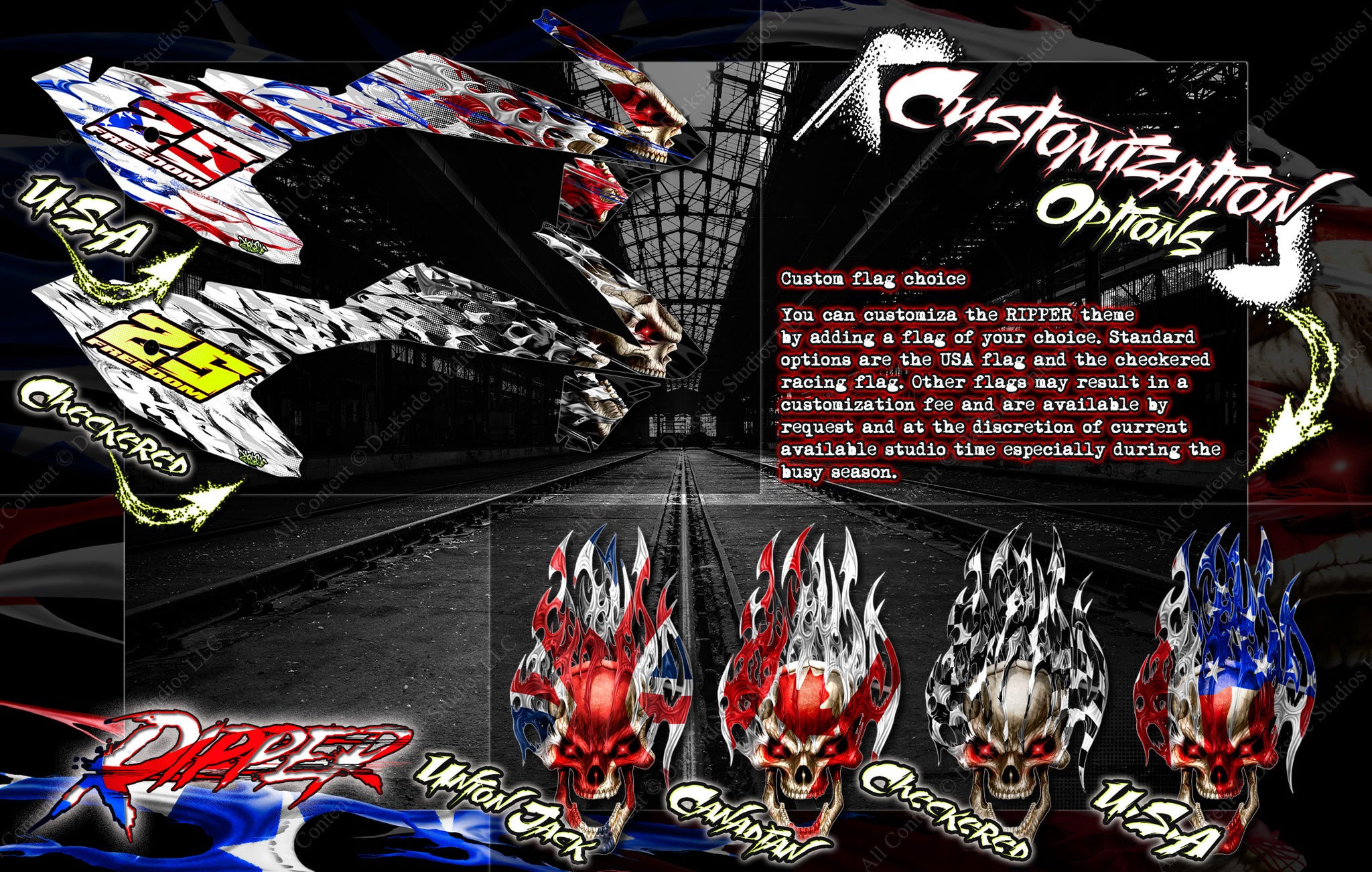 Primal Rc Quicksilver Lexan Body Dragster Wrap 'Ripper' Graphics Hop-U ...