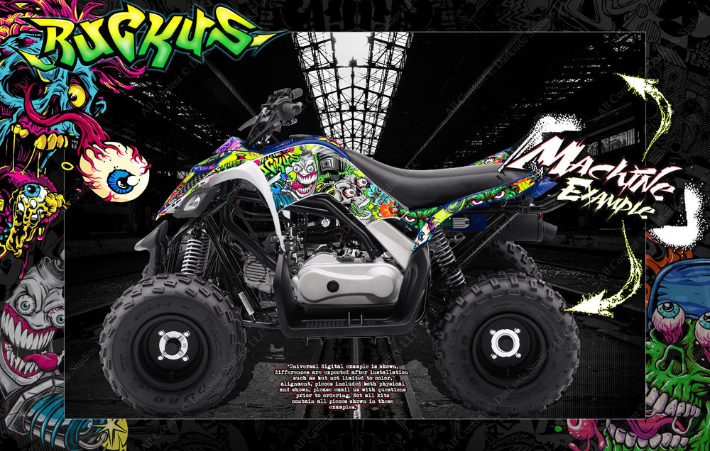 Graphics Kit For Yamaha Raptor 125 Raptor 250 Wrap 'Ruckus' Fits Oem A ...