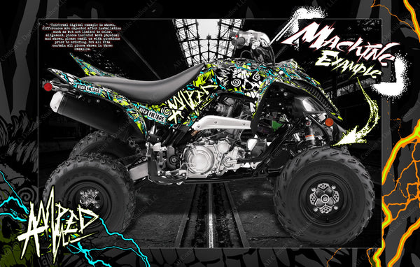 Graphics Kit For Yamaha Raptor 700 2006-2020 Wrap 'Amped' With Custom ...