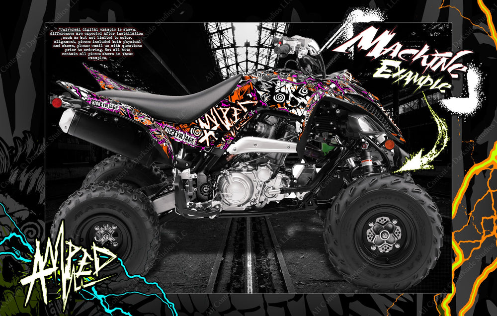 Graphics Kit For Yamaha Raptor 700 2006-2020 Wrap 'Amped' With Custom ...