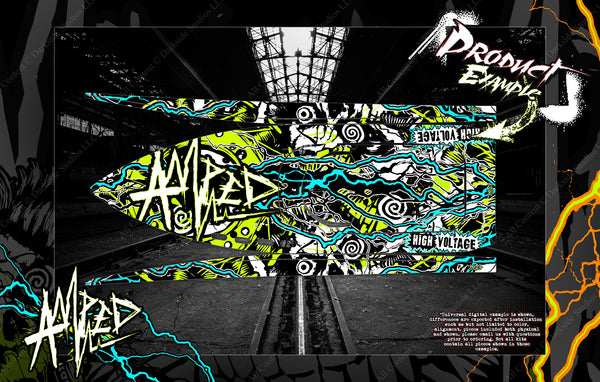 'Amped' Graphics Wrap Skin Kit Fits Pro Boat Recoil 2 Veles Impulse 32 ...