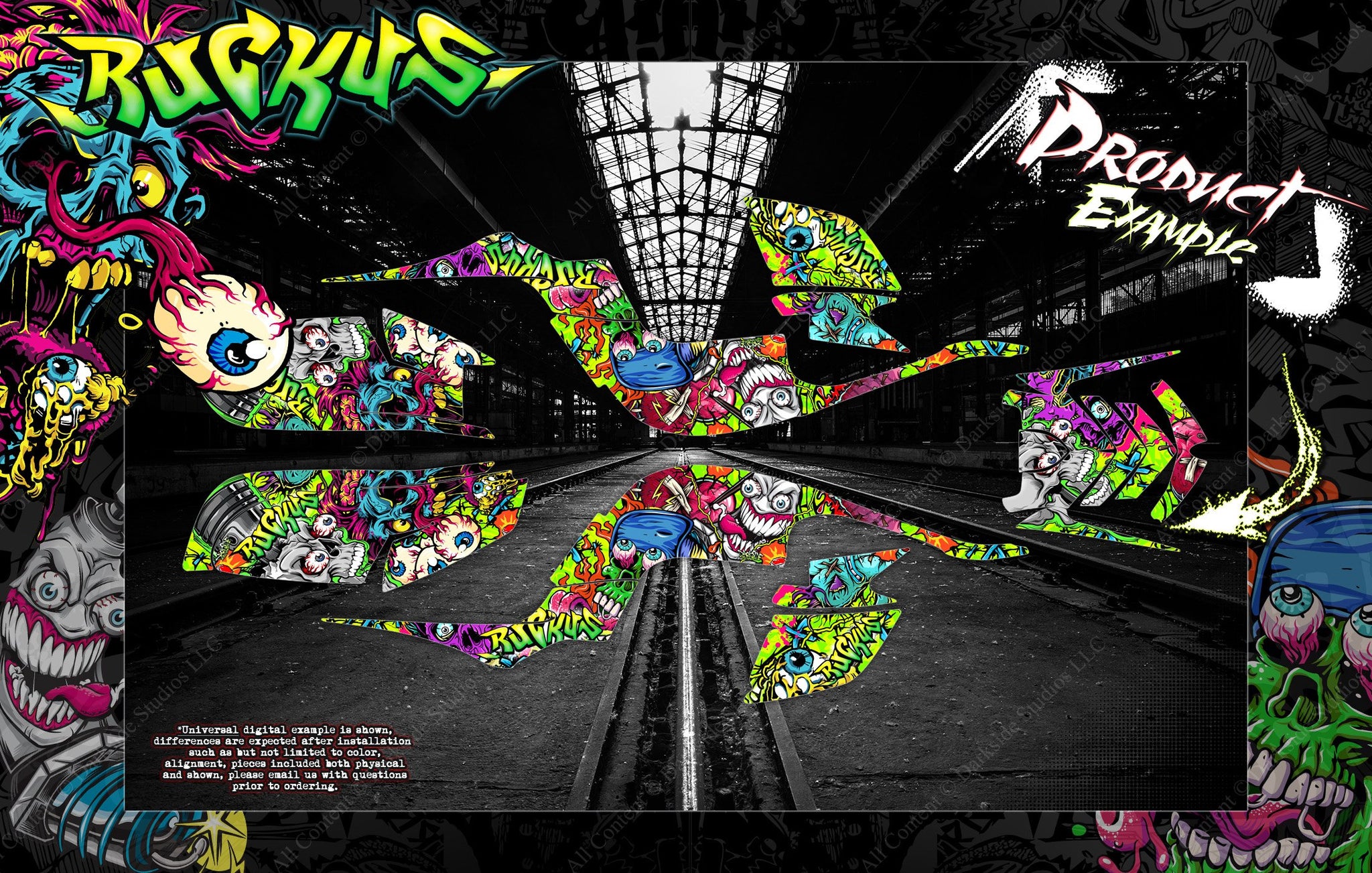 Graphics Kit For 'Ruckus' Wrap For Yamaha Raptor 660 Yfm660 Quad Decal ...