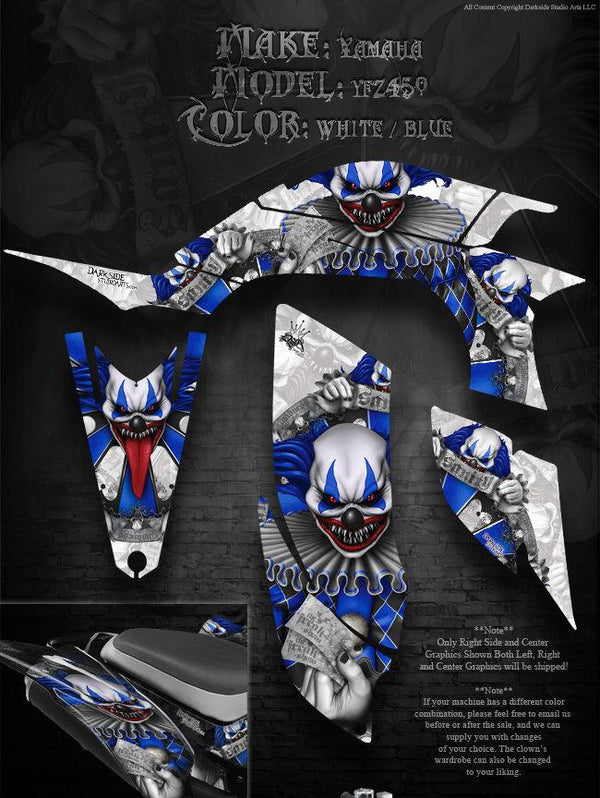Graphics Kit For Yfz450 Yamaha "The Freak Show" Blue Accents For White ...