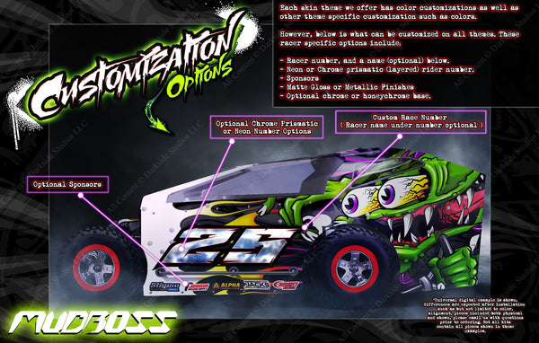 'Ruckus' Customizable Decal Skin Kit Graphics Fits Salvas Mudboss / SE ...